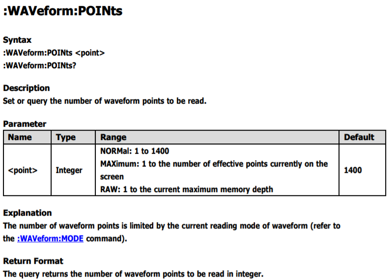 How to get LA Sample rate and LA memory depth by SCPI command
